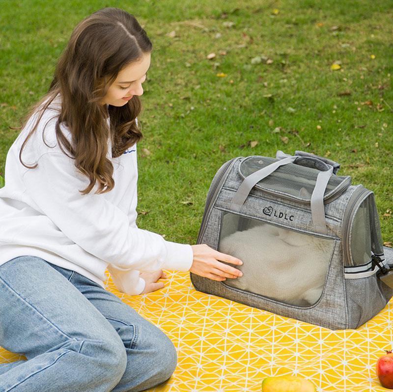 Cat Carrier With Wheels 2 Color Large Tote Trolley Mewcats