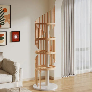 Spiral Art Solid Wood Cat Climbing Frame Tree – MEWCATS
